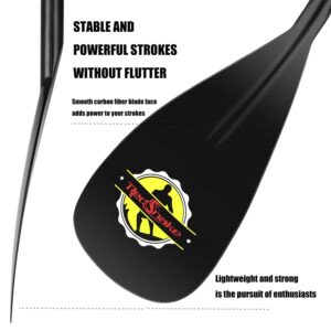 Full Carbon Fiber SUP Paddle - 3 Piece Adjustable Stand Up Paddle Board Paddles - reliable, Lightweight & Floating Paddleboard Oar Hyrdrodynamic Blade for Power Performance for Efficient Strokes