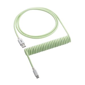 cablemod classic coiled keyboard cable (lime sorbet, usb a to usb type c, 150cm)