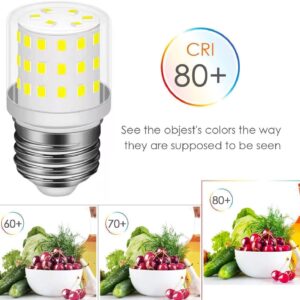 Refrigerator Light Bulb 5W 50W Equivalent Fridge Freezer Waterproof LED Bulbs E26 Medium Base T10 Tubular 120V Daylight White 6000K, 2 Count (Pack of 1)