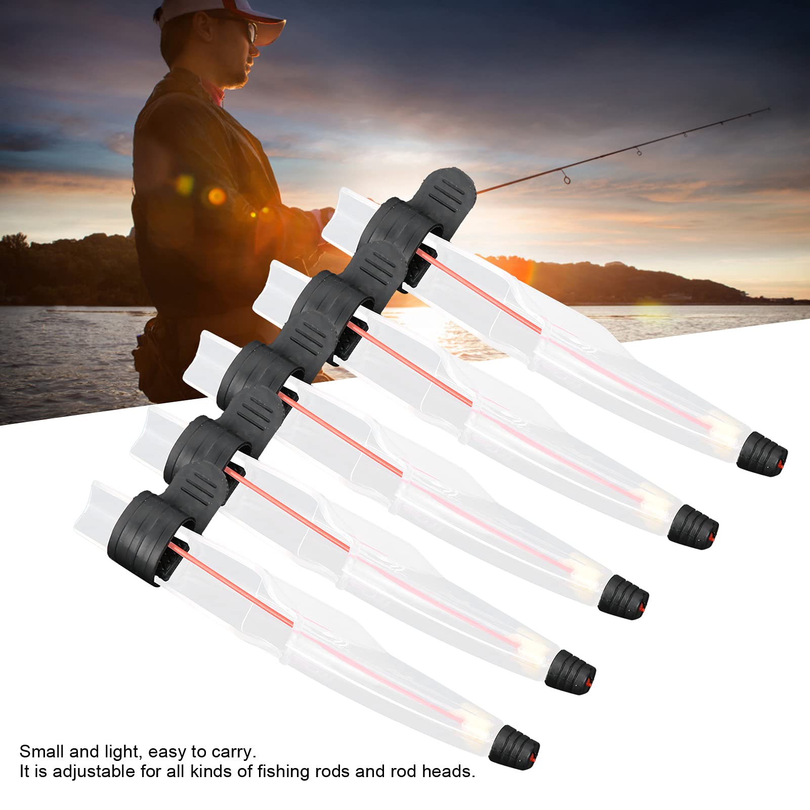 Shanrya Fishing Rod Tip , Fishing Pole Tip Fishing Rod Accessories 5pcs Plastic Telescopic Fishing Rod Tip Cover for Fishing Rods Sea Fishing Accessory(3#)