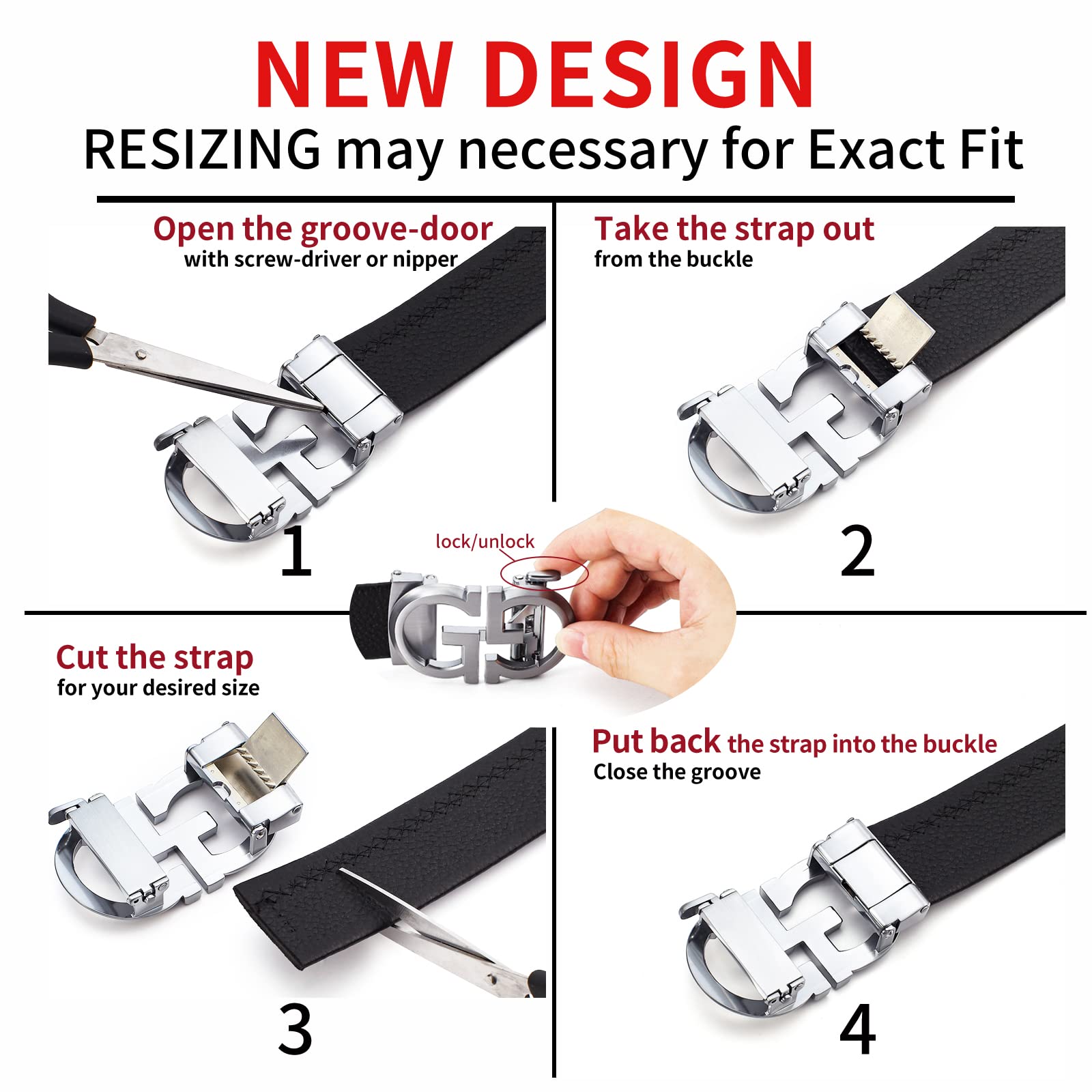 ARIMIA Fashion Diamond Men Real Leather Ratchet Belt Black Adjustable Length Full Grain Soft Genuine Cowhide Strap 1.5 Inch Wide (Silver Black G1, Adjustable from 26" to 46" Waist)