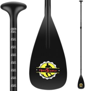 full carbon fiber sup paddle - 3 piece adjustable stand up paddle board paddles - reliable, lightweight & floating paddleboard oar hyrdrodynamic blade for power performance for efficient strokes