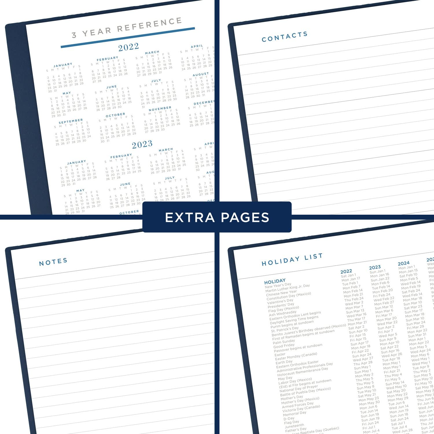 AT-A-GLANCE 2022-2023 Planner, Weekly & Monthly Academic, 5-1/2" x 8-1/2", Small, Signature Lite, Navy (YP20LA20)