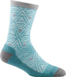 darn tough vermont deco crew lightweight with cushion aqua sm (us 4.5-7)