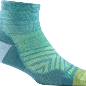 Darn Tough Women's 1/4 Ultra-Lightweight Run Sock (Style 1044) - Aqua, Medium