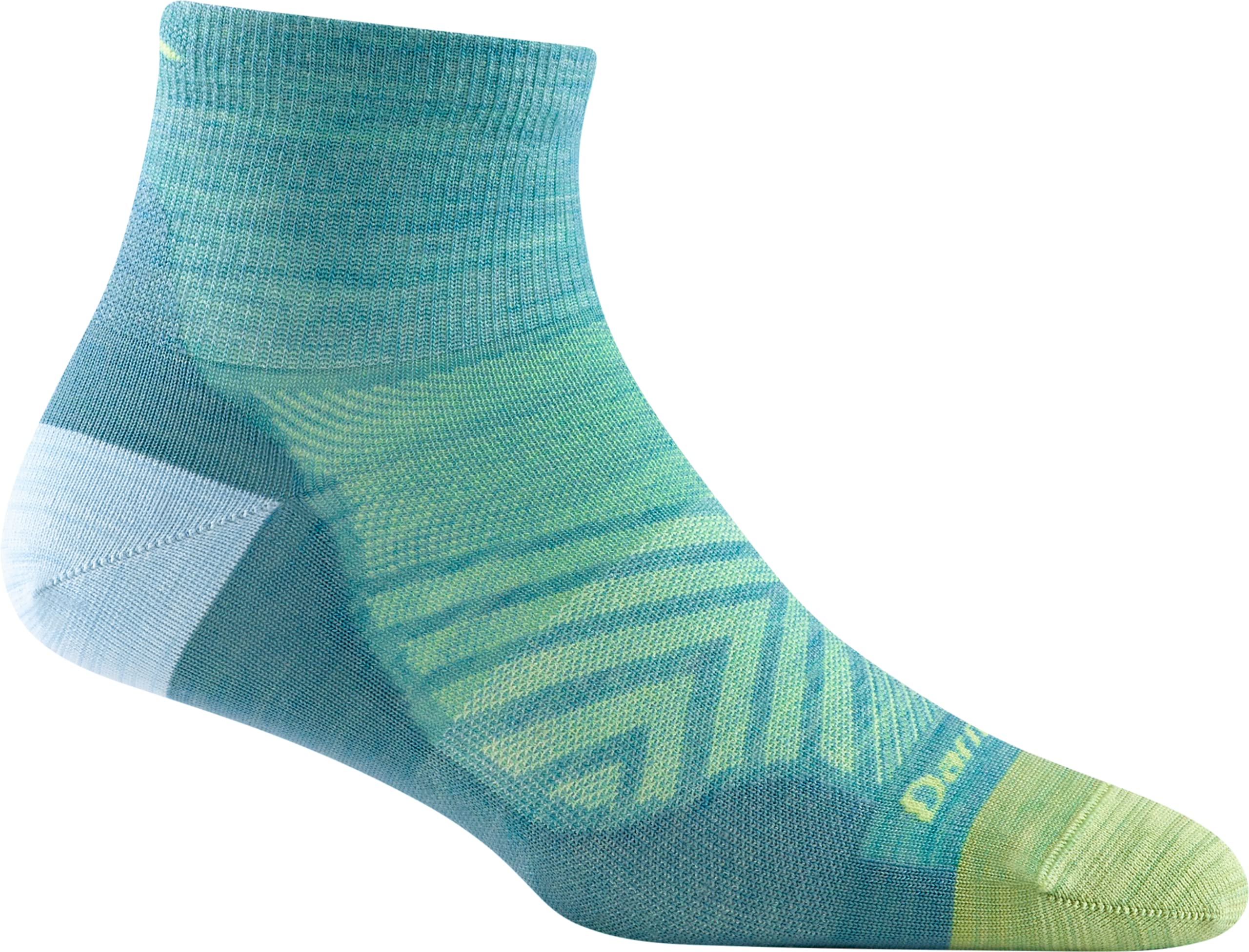 Darn Tough Women's 1/4 Ultra-Lightweight Run Sock (Style 1044) - Aqua, Medium