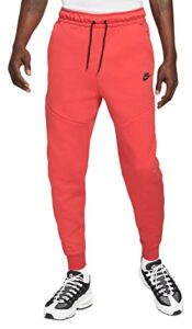 nike sportswear men's tech fleece joggers pants (lobster/black, medium)