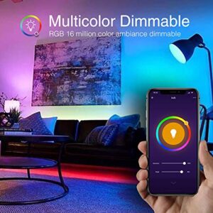 Beantech Smart Bulb, WiFi LED Light Bulbs, Color Changing Dimmable Light Bulb 2700K-6500K, Smart Light Bulbs Work with Alexa & Google Assistant, A19 Alexa Light Bulb, RGB Tunable White Bulb, 4 Pack