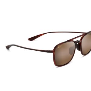 Maui Jim Men's and Women's Keokea Polarized Aviator Sunglasses, Tortoise/HCL® Bronze, Medium