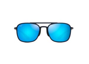 maui jim men's and women's keokea polarized aviator sunglasses, blue/blue hawaii, medium