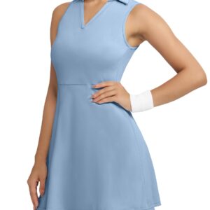 Fengbay Tennis Dress for Women,Golf Dress with Built in Shorts with 4 Pockets for Sleeveless Athletic Workout Dress