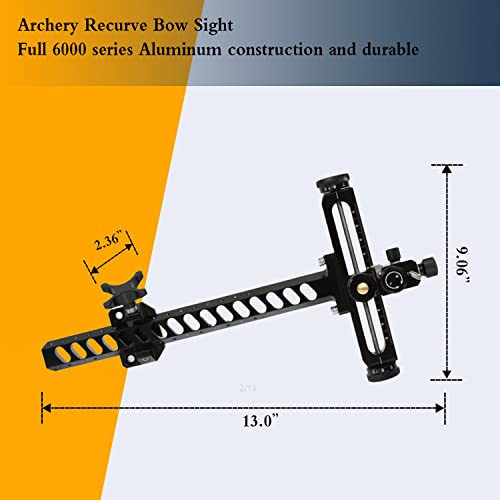 Perogen Recurve Bow Sight Right Hand Adjustable 9Inch T Shape Archery Shooting Target Sight