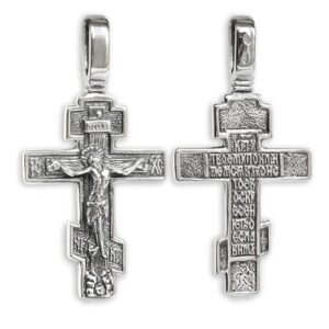 925 sterling silver orthodox cross necklace for men women - handmade crucifix jesus christ pendant with christian prayer - unique religious jewelry gift