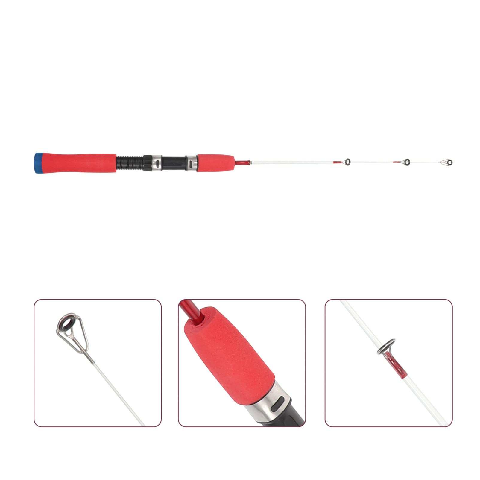 Ice Fishing Rod Short Pole: Winter Outdoor Portable Short Shrimp Fishing Rod Small Sea Mini Fishing Pole Metal Lure Ice Fishing Stick Outdoor Fishing Equipment for Men