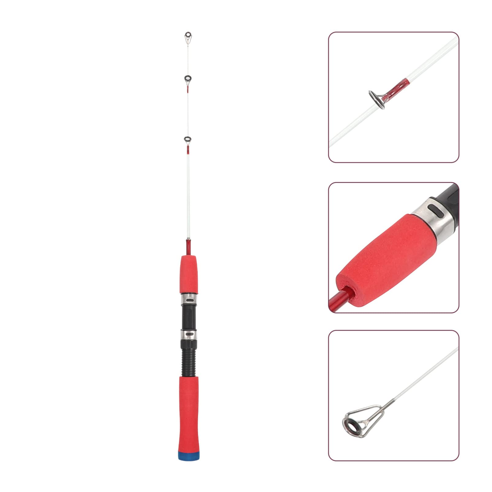 Ice Fishing Rod Short Pole: Winter Outdoor Portable Short Shrimp Fishing Rod Small Sea Mini Fishing Pole Metal Lure Ice Fishing Stick Outdoor Fishing Equipment for Men