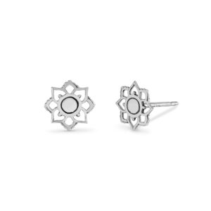 boma jewelry sterling silver lotus flower stud earrings