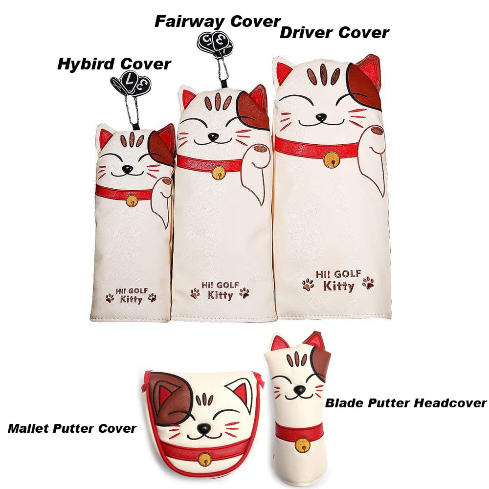 Golf Club Head Covers Golf Head Covers Woods for Driver Fairway Hybrid Wood Head Cover Headcover Blade Mallet Putter Cover Golf Accessories (Mallet Putter Cover)