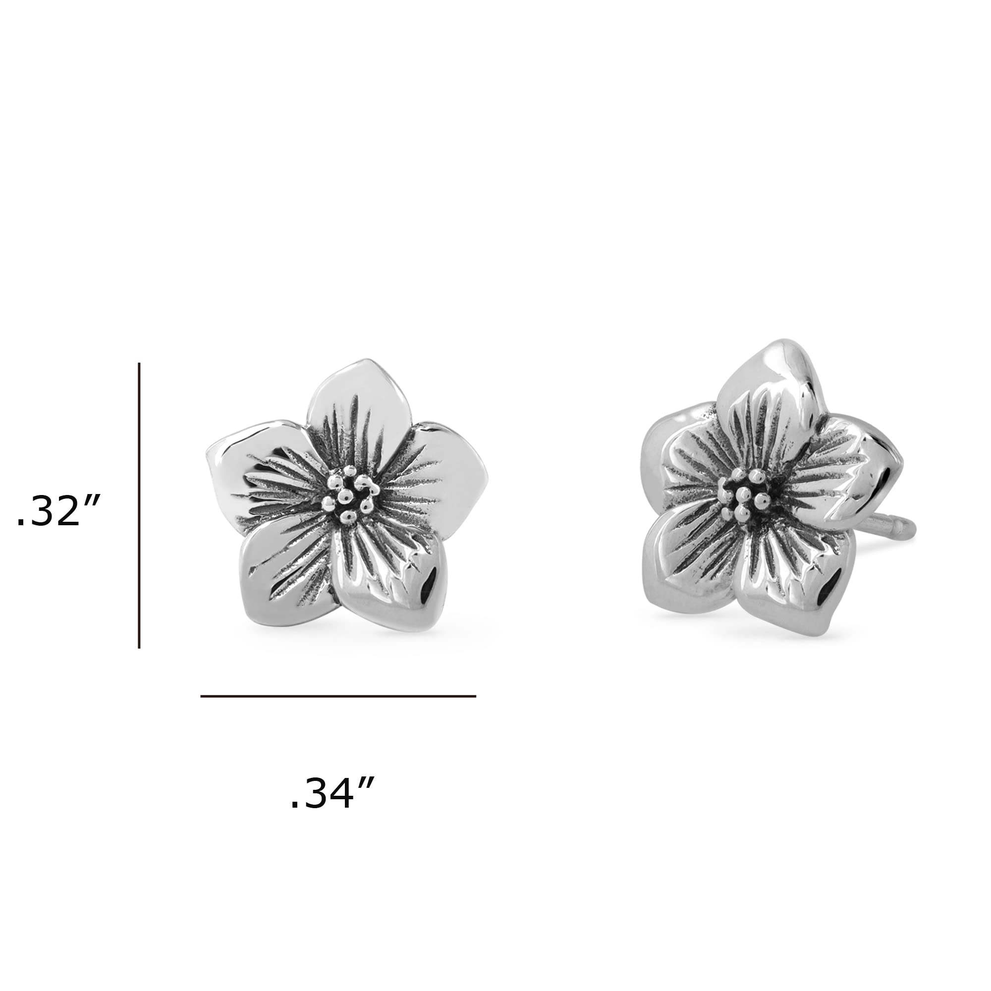 Boma Jewelry Sterling Silver Flower Stud Earrings