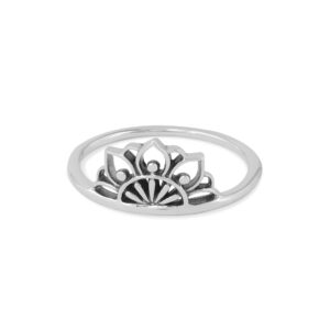 boma jewelry sterling silver bohemian lotus ring, size 8