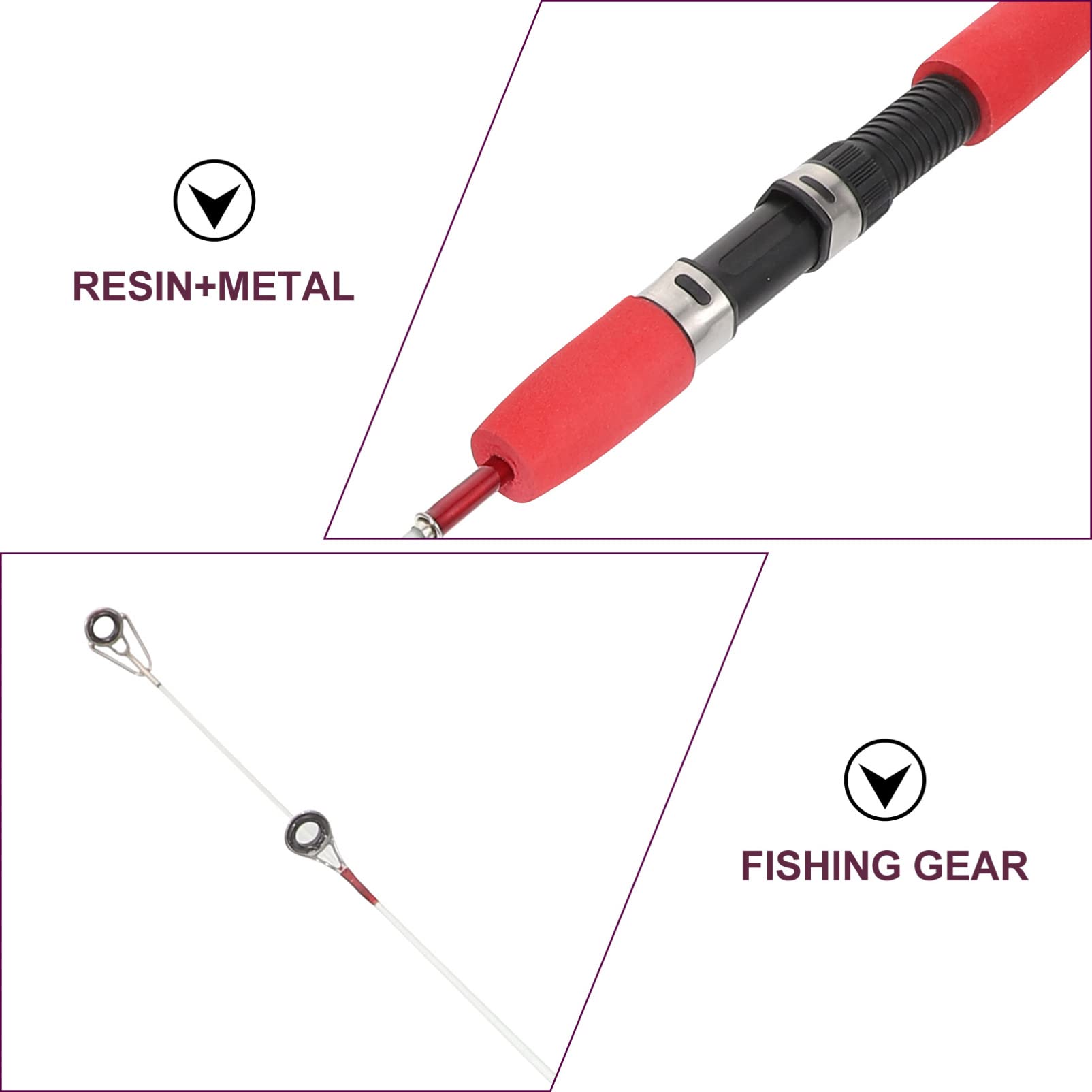 Ice Fishing Rod Short Pole: Winter Outdoor Portable Short Shrimp Fishing Rod Small Sea Mini Fishing Pole Metal Lure Ice Fishing Stick Outdoor Fishing Equipment for Men