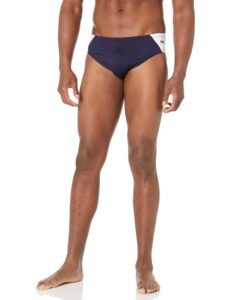 tyr men's standard hexa blade splice racer swimsuit, navy/white, 26