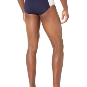 TYR Men's Standard Hexa Blade Splice Racer Swimsuit, Navy/White, 26