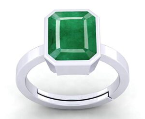 lmdprajapatis 5.50 carat original emeald panna 925 silver ring/emeald square cut gemstone ring