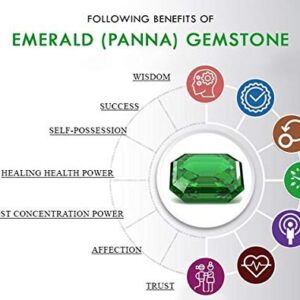 LMDPRAJAPATIS 5.50 Carat Original Emeald Panna 925 Silver Ring/Emeald Square Cut Gemstone ring