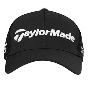 TaylorMade Golf Standard Tour Cage Hat, Black, Small/Medium