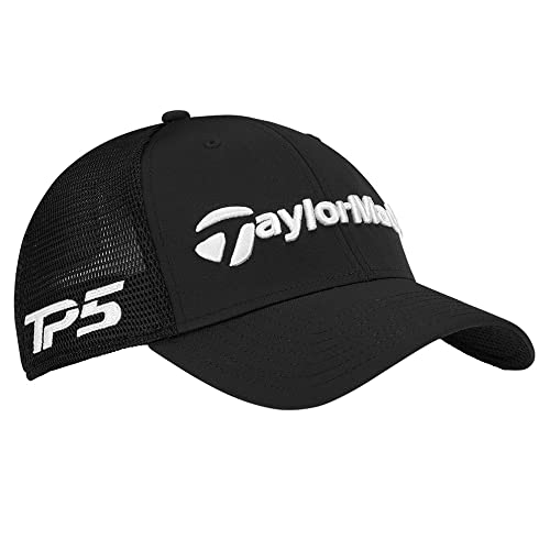 TaylorMade Golf Standard Tour Cage Hat, Black, Small/Medium