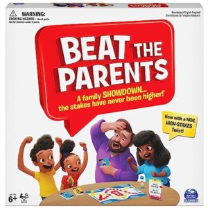 spin master games beat the parents classic family trivia game, kids vs parents for ages 6 and up