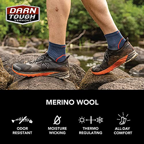 Darn Tough Men's Hiker Quarter Midweight with Cushion Hiking Sock (Style 1959) - Onyx Black, X-Large