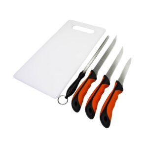 clutch outdoors stainless steel fish filet kit, orange/silver/black, medium