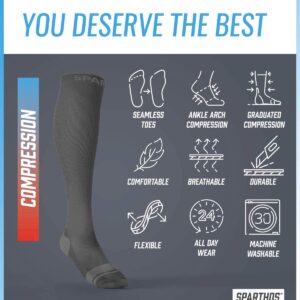 Sparthos Compression Socks (20-30mmHg) Bundle of 3 [Size Large/XL] - Steel Gray + Mountain Brown + Midnight Black