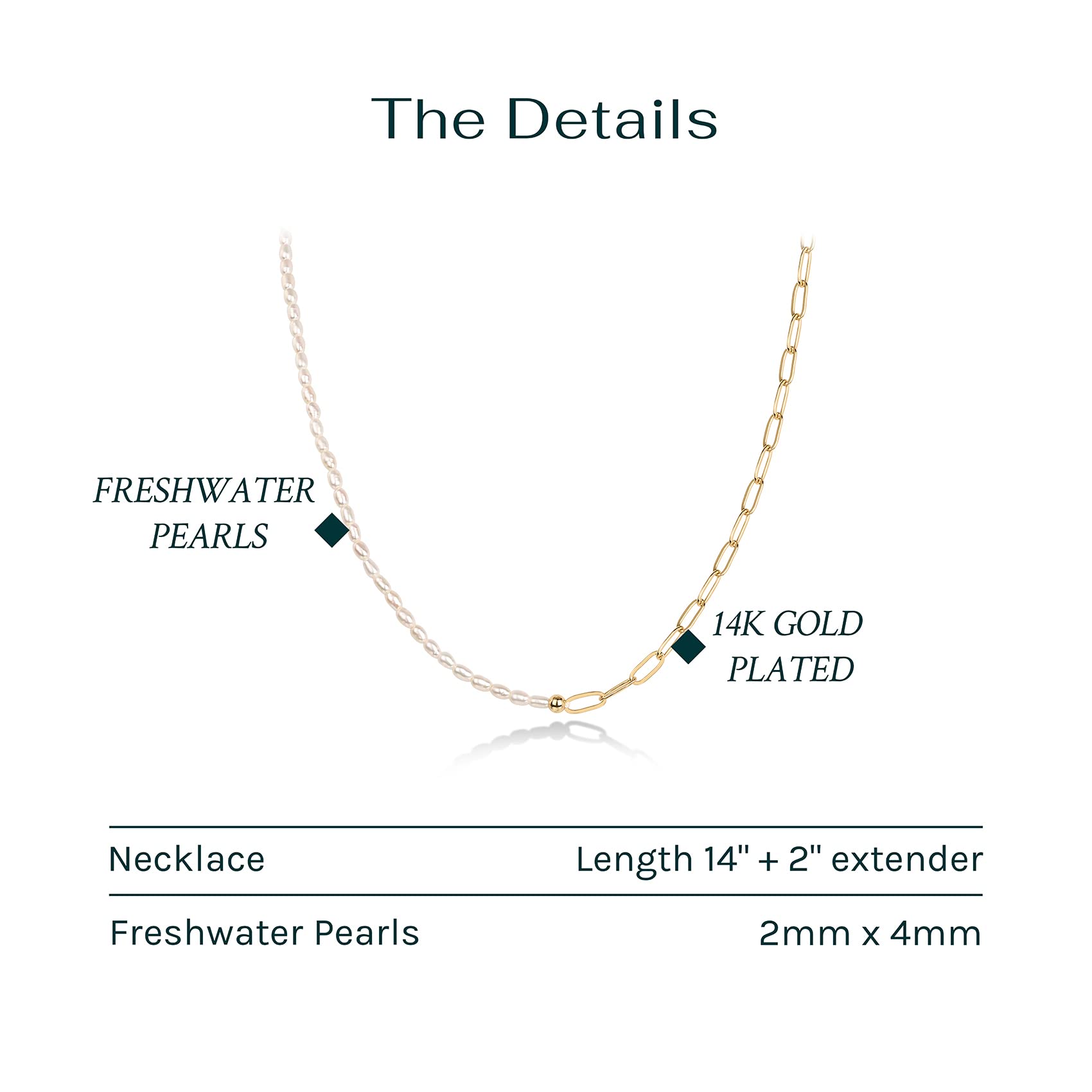 PAVOI 14K Gold Plated Paper Clip Pearl Necklace with Chunky Link Chain + Cultured Pearls | Stylish Choker Layering Necklaces for Women | Everyday Jewelry