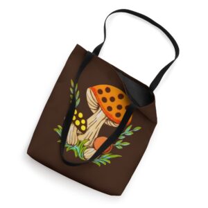 Vintage Merry Mushrooms, 70s Retro Kitchen Tote Bag