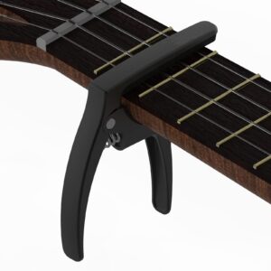 ukulele capo for soprano, concert, tenor, baritone ukulele, single hand use uke capo, black