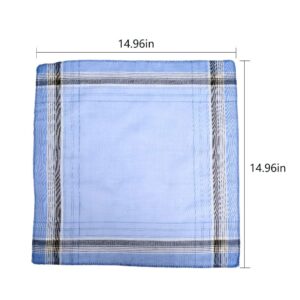 uywapvt 12Pcs Cotton Men Handkerchiefs, 15“ x 15" Coloured Stripe 100% Soft Cotton Mens Handkerchiefs Checkered Pattern Pocket Square Hankies Gift for Gentleman Father Male Friend