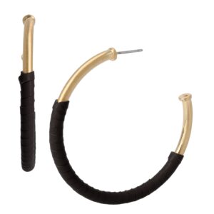 robert lee morris leather wrapped hoop earrings