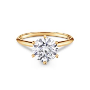 isaac wolf d vvs1 3 carats genuine flawless moissanite diamond solitaire engagement ring 14k solid white, yellow or rose gold (yellow gold, 5)