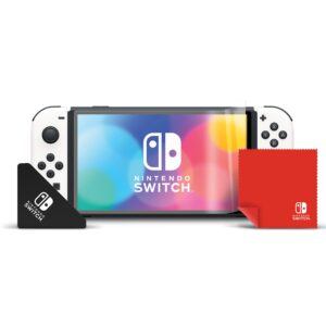 pdp gaming multi-screen protector kit licensed for nintendo switch and nintendo switch oled: includes 2 hd screen protectors, cleaning cloth, applicator, scratch-resistant anti-fingerprint durable