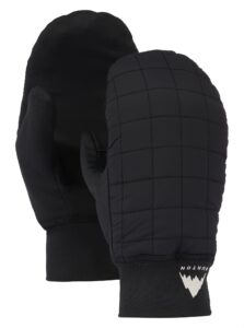 burton standard heavyweight quilted mittens, true black, small