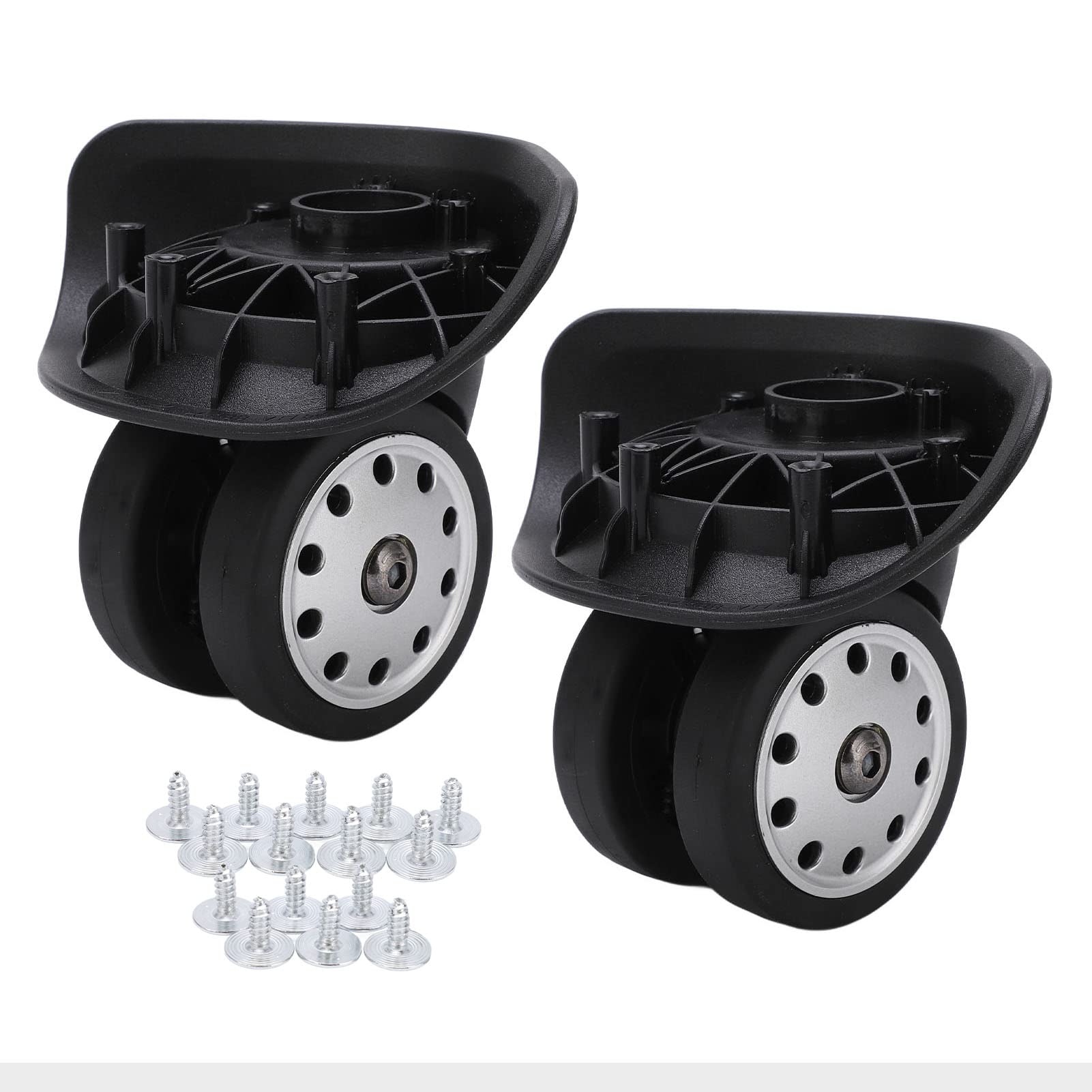 Alomejor 1 Pair Luggage Casters A88 Porous Suitcase Wheel Suitcase Luggage Replacement Casters for Travel Bags Large Size(Black)