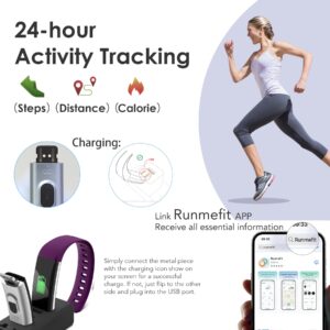 threesheep Fitness Tracker for Men and Women,Fitness Watch Waterproof with Activity Tracker and Sleep Monitor,Smart Watch for Android and iOS Phones(Purple)……