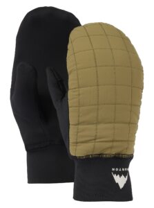 burton standard heavyweight quilted mittens, martini olive, large