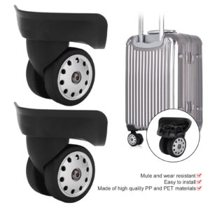 Alomejor 1 Pair Luggage Casters A88 Porous Suitcase Wheel Suitcase Luggage Replacement Casters for Travel Bags Large Size(Black)