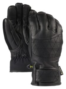 burton women's standard gore-tex leather gondy gloves, true black, small