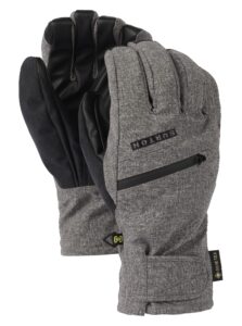 burton men's gore-tex under gloves, gray heather, m