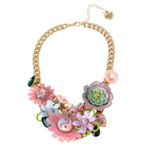 betsey johnson flower drama bib necklace