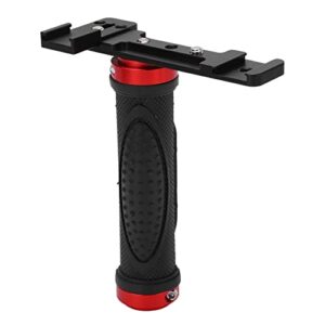 velaurs handheld camera stabilizer holder, anti slip heavy duty alloy portable 1/4 inch handle grip stabilizer for action camera for smartphone for led video light